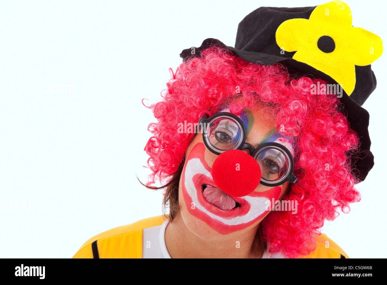 happy funny clown smiling (isolated on white Stock Photo - Alamy