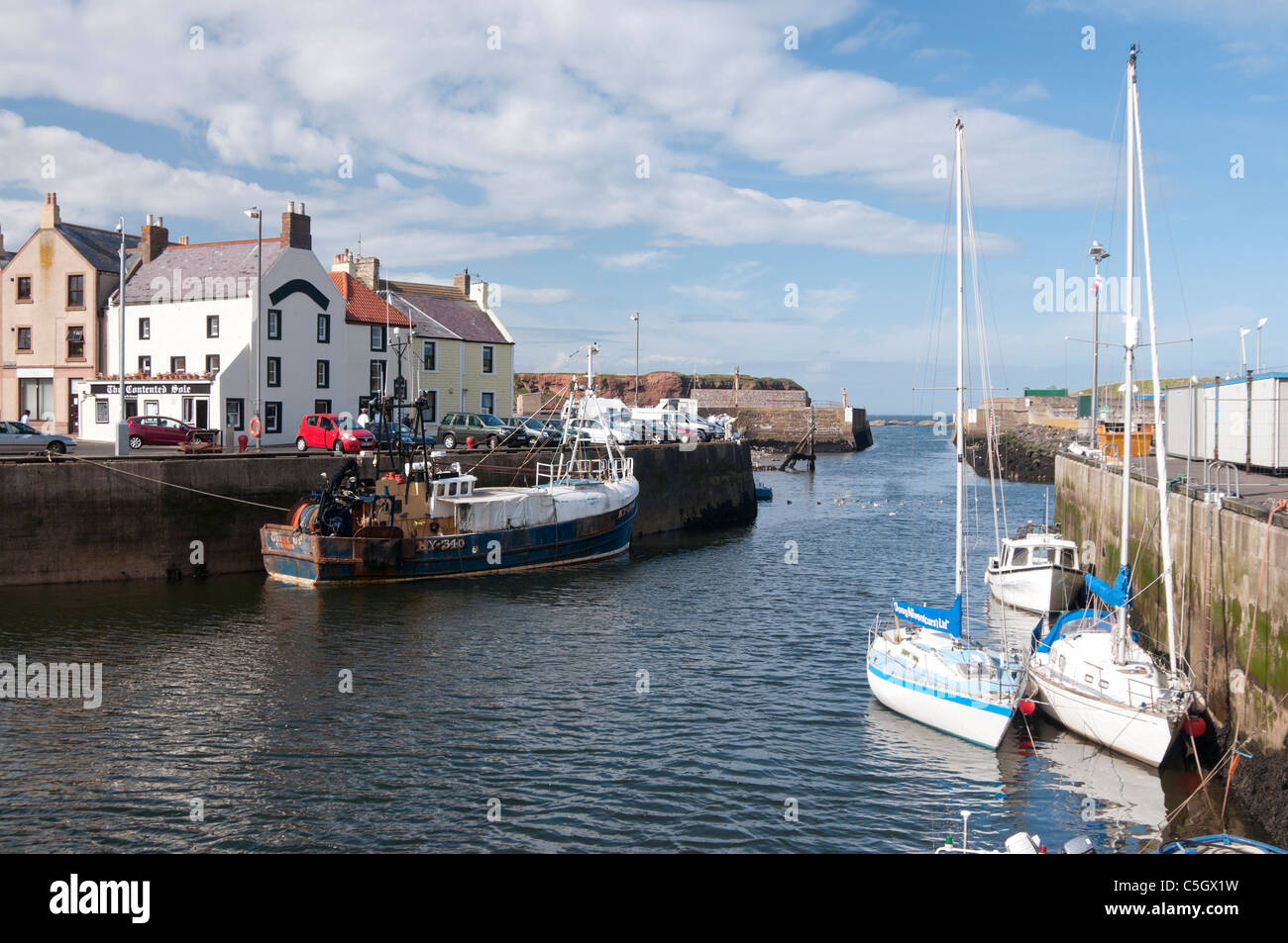 Eyemouth Harbour and sailing boats Stock Photo - Alamy
