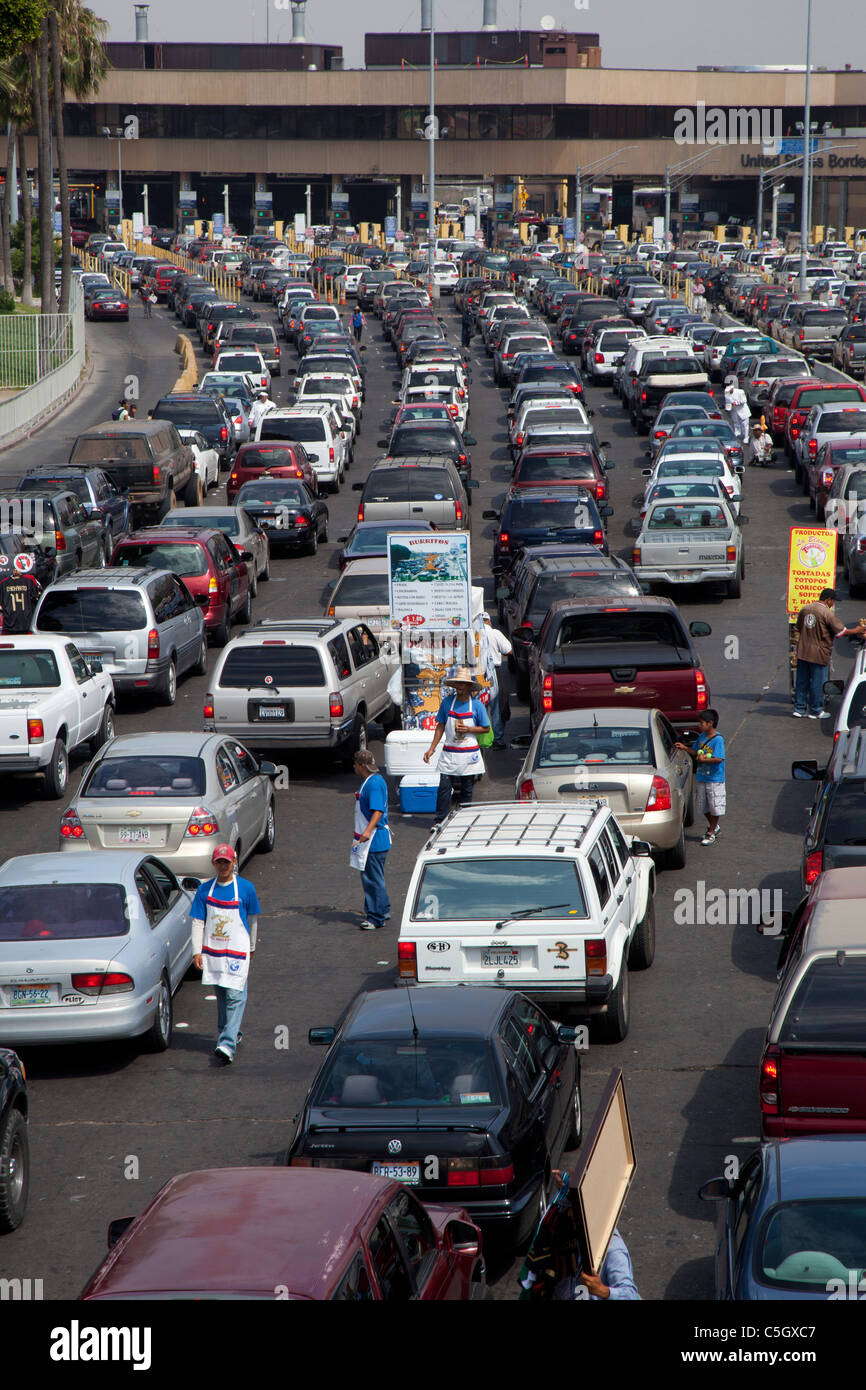 Standing In Line At Border Mexicans