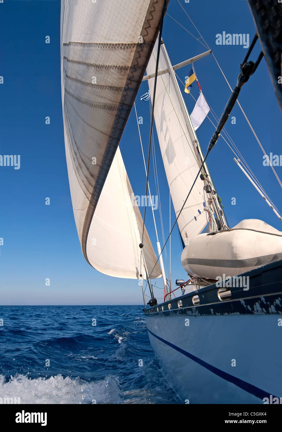 Sailing boat in the sea Stock Photo - Alamy