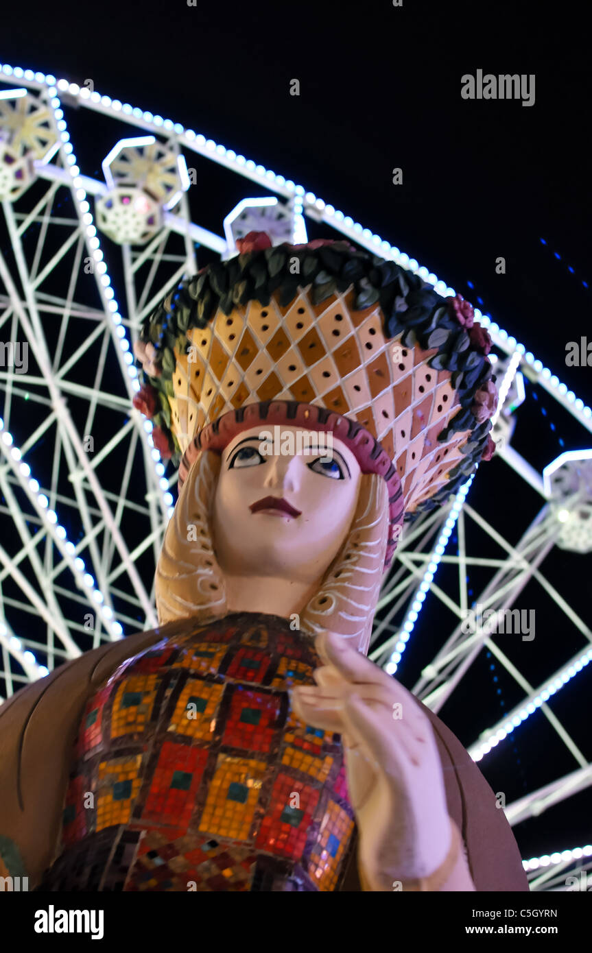 lady luck statue with mosaic headdress in "prater" amusement park in ...