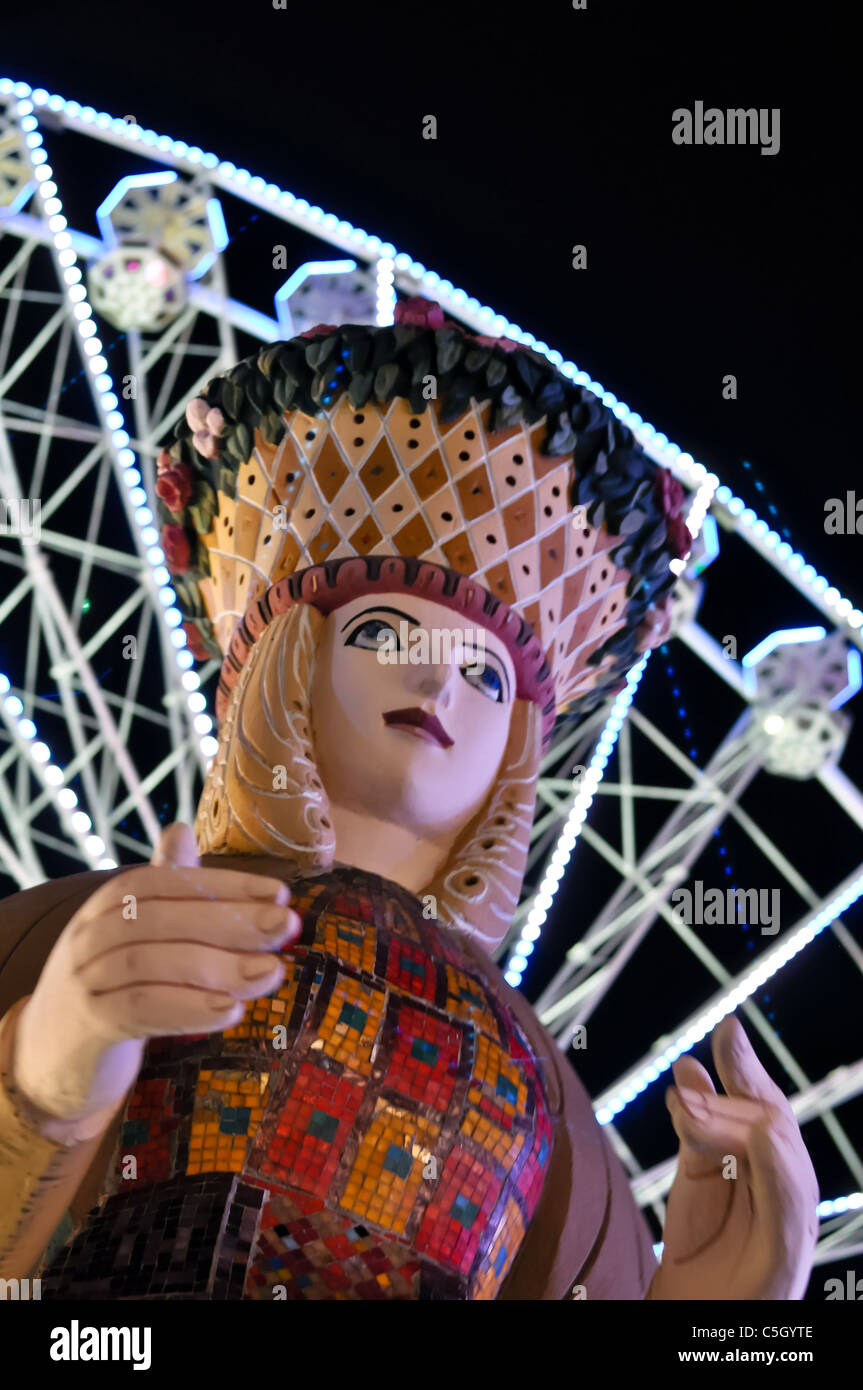 lady luck statue with mosaic headdress in "prater" amusement park in ...