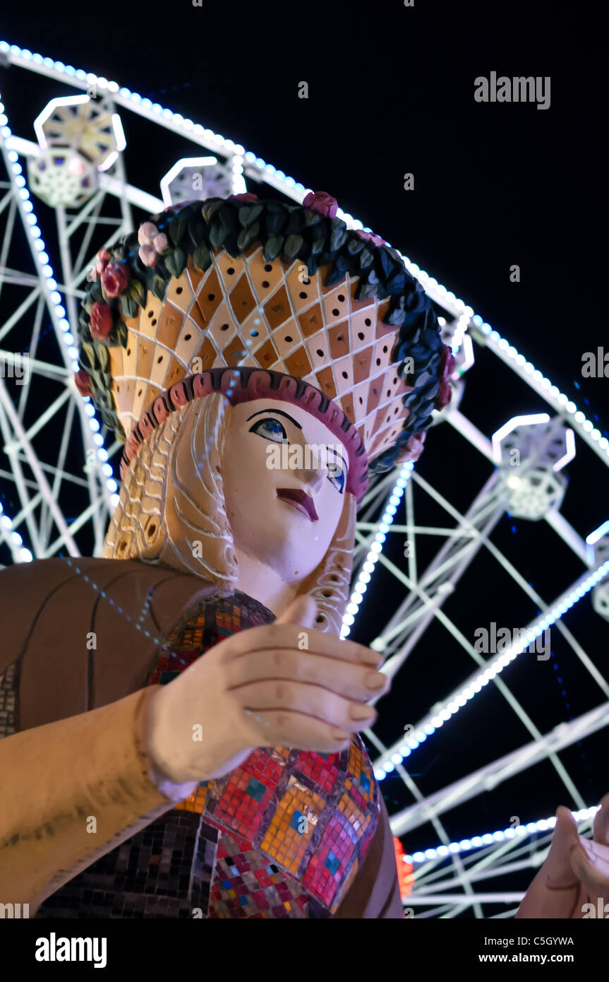 lady luck statue with mosaic headdress in "prater" amusement park in ...