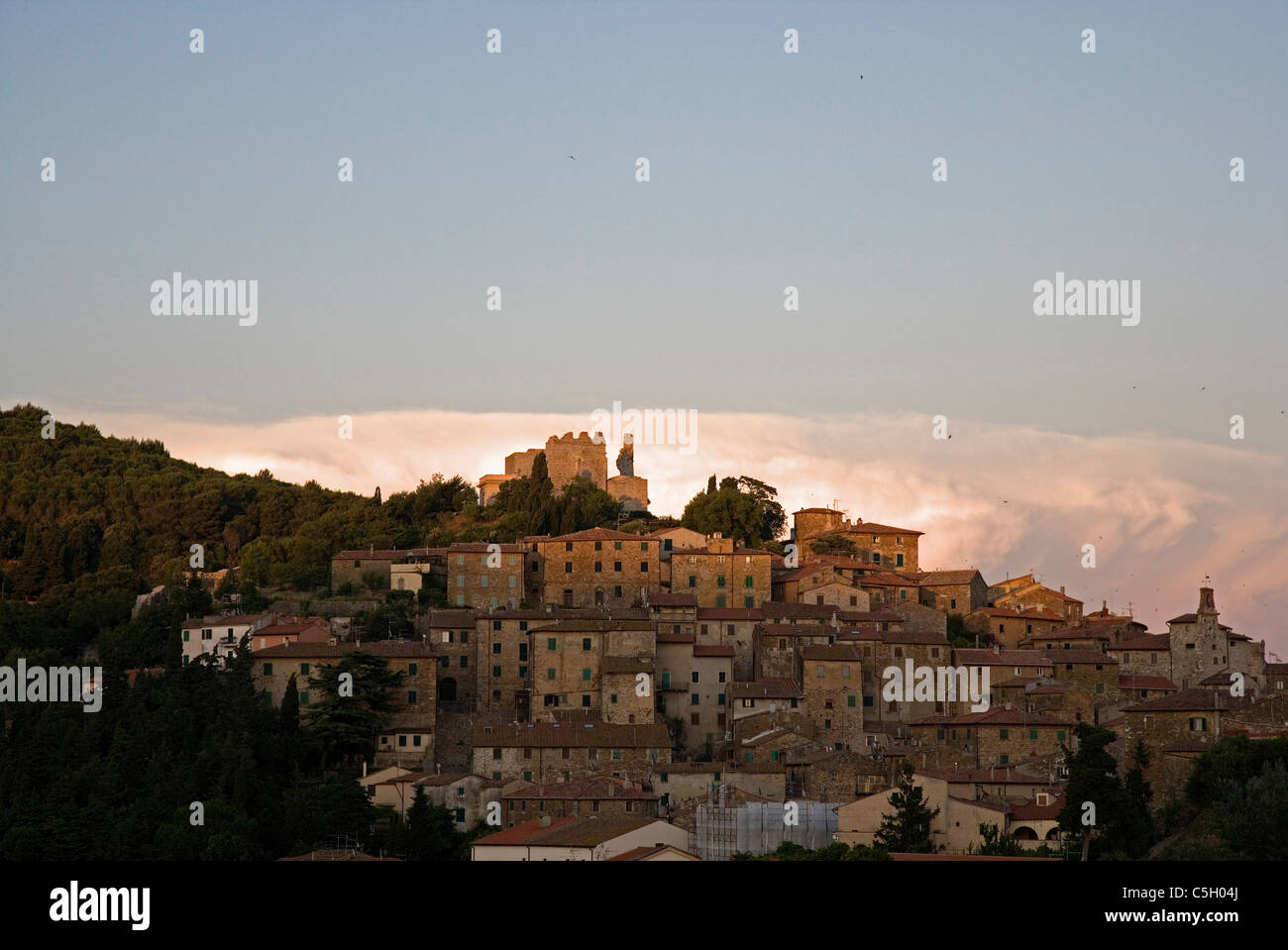 La Rocca and the city walls of Campiglia Marittima Tuscany Italy Stock ...