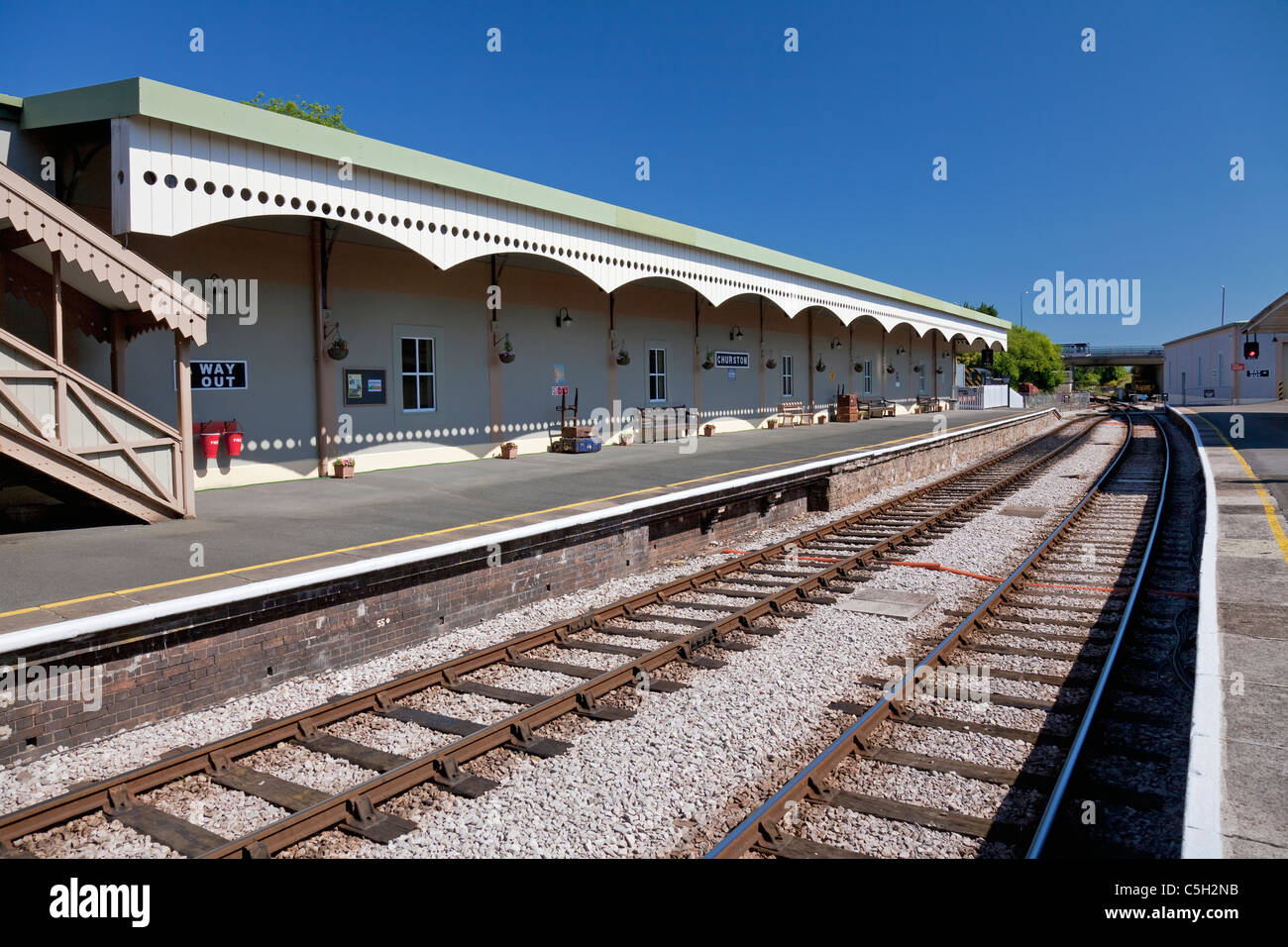 Churston Station on the Dartmouth Steam Railway, Devon, England, UK ...