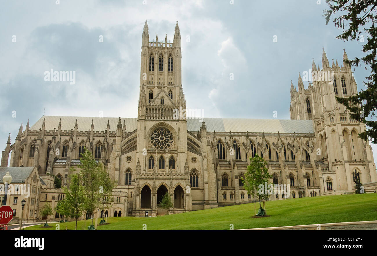 front view of Washington National Cathedral, the sixth largest Gothic ...