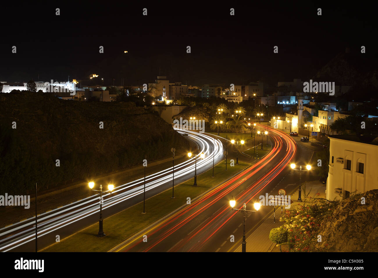 The old town of Muscat at night, Sultanate of Oman Stock Photo - Alamy