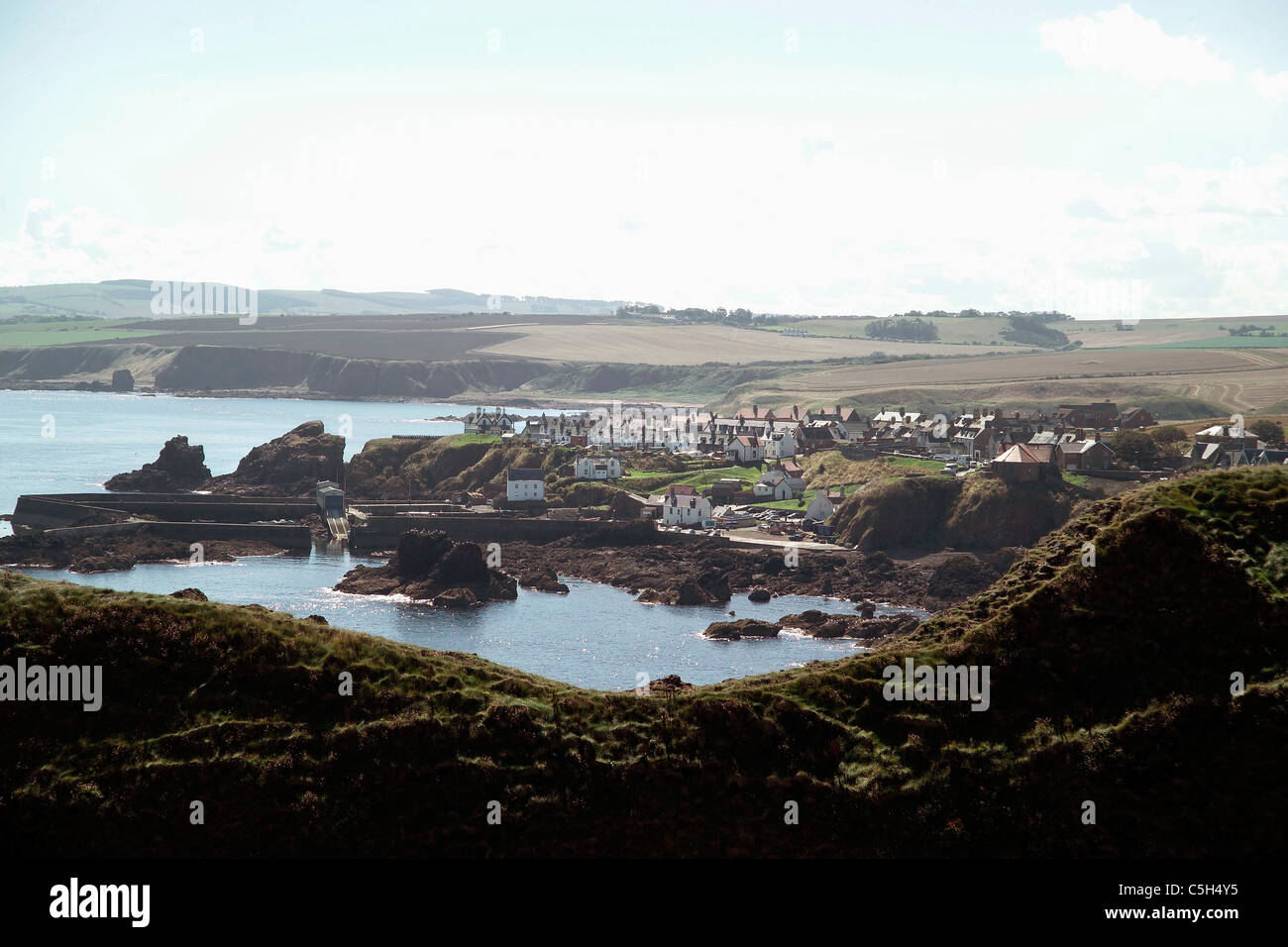 St abbs harbour and cliffs hi-res stock photography and images - Alamy