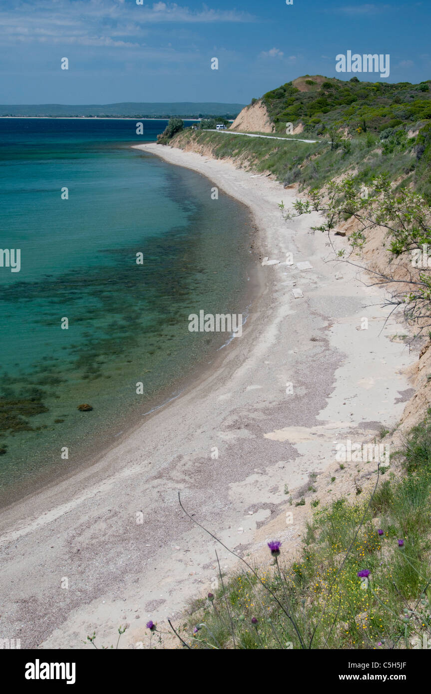 Ari Burnu North Beach, Anzac Cove where Allied forces landed in 1915 ...