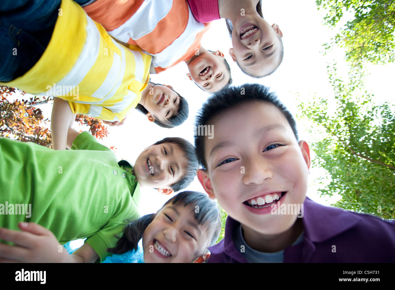 Picture of Children from Below Stock Photo - Alamy