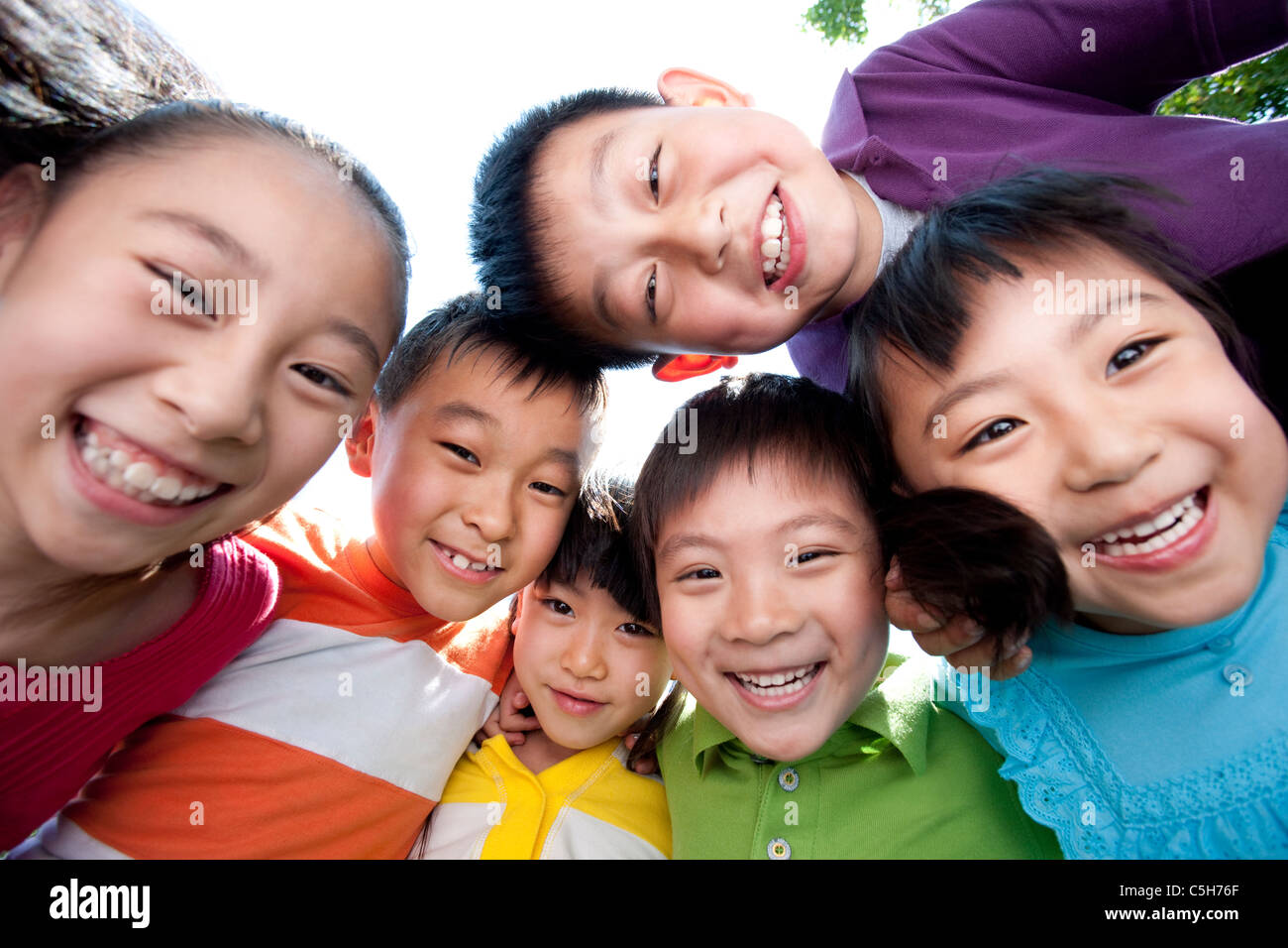 Picture of Children from Below Stock Photo - Alamy