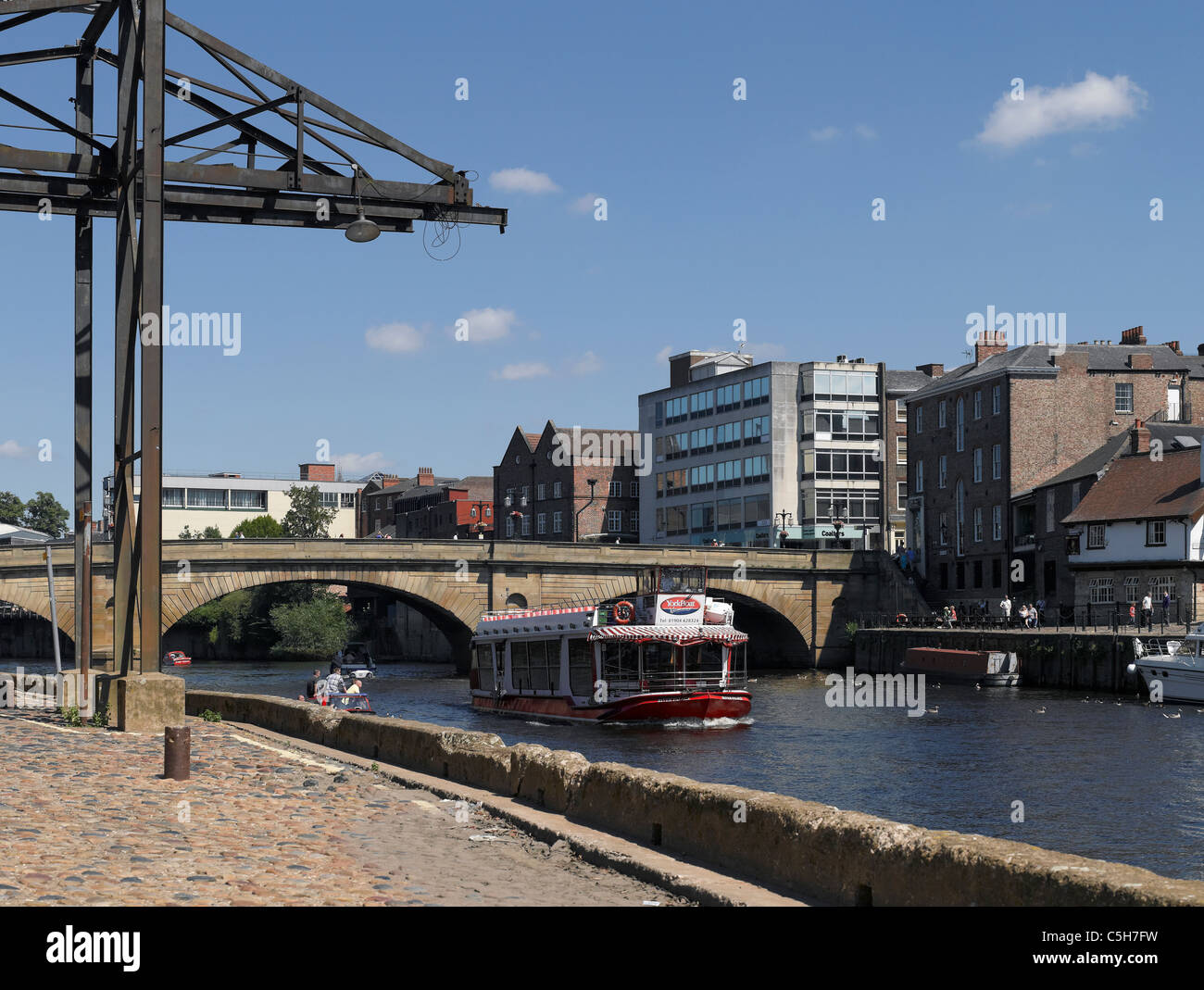 Queens Staith and Ouse Bridge in summer York North Yorkshire England UK ...