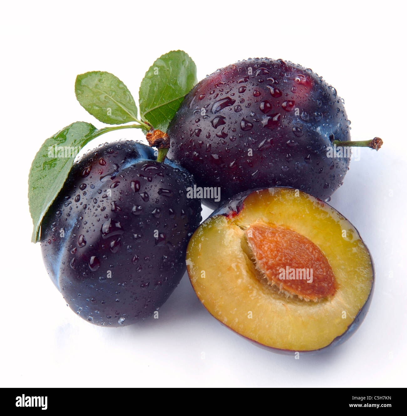 Half of plum hi-res stock photography and images - Alamy