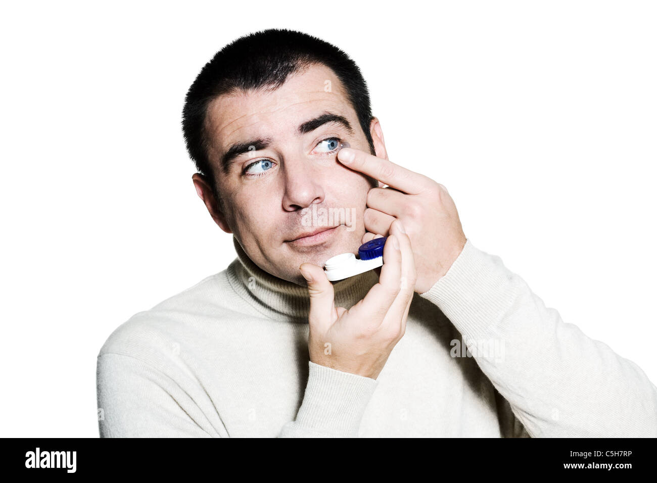 Eye contact isolated man polo hi-res stock photography and images - Alamy