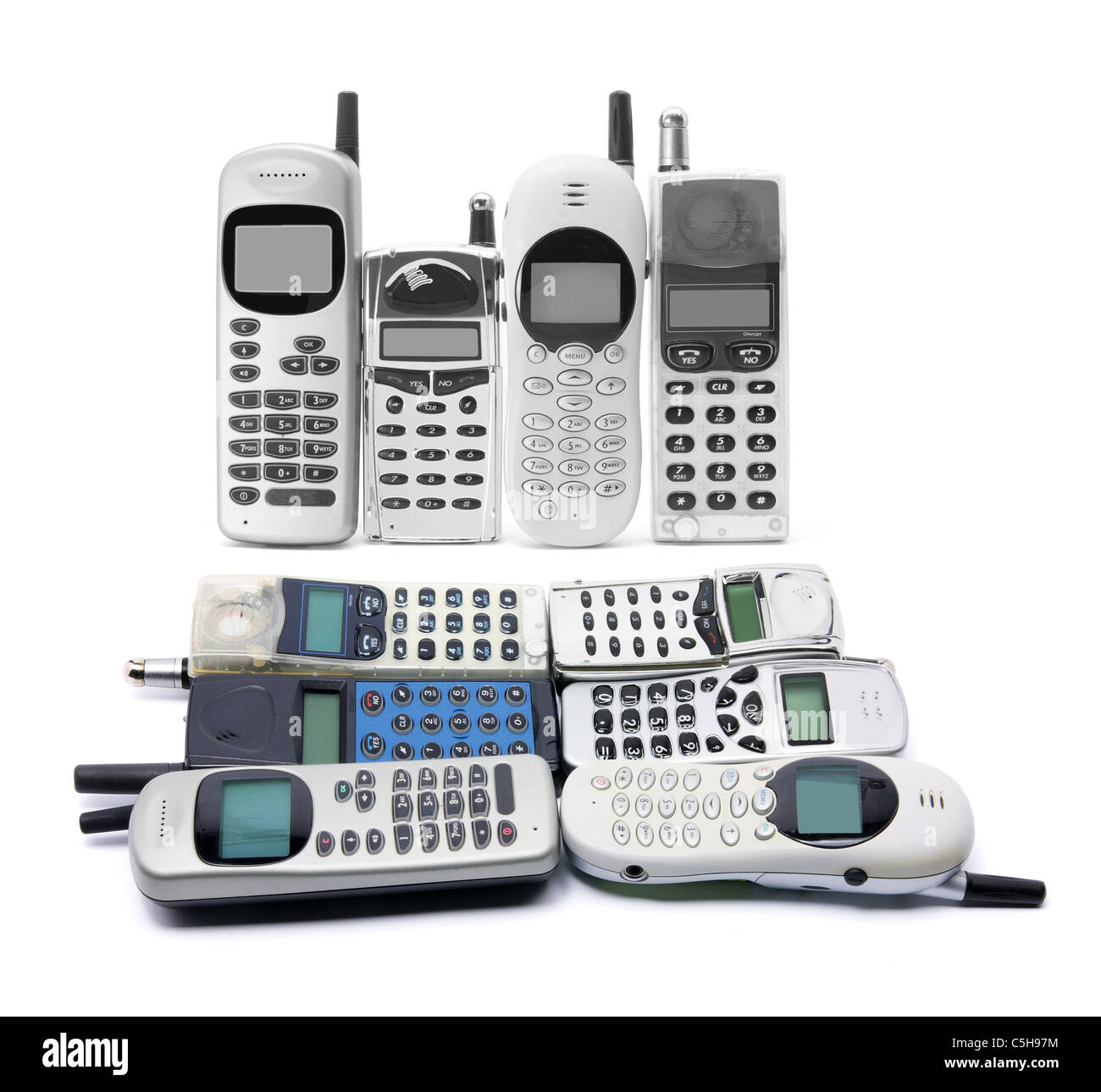 Assorted mobile phones Cut Out Stock Images & Pictures - Alamy