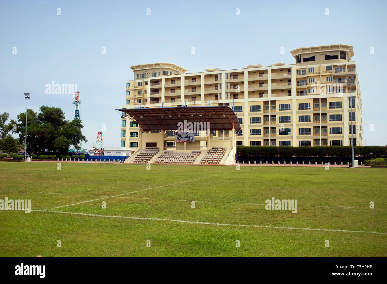 Sports field by the sea in Labuan, Malaysia Stock Photo - Alamy