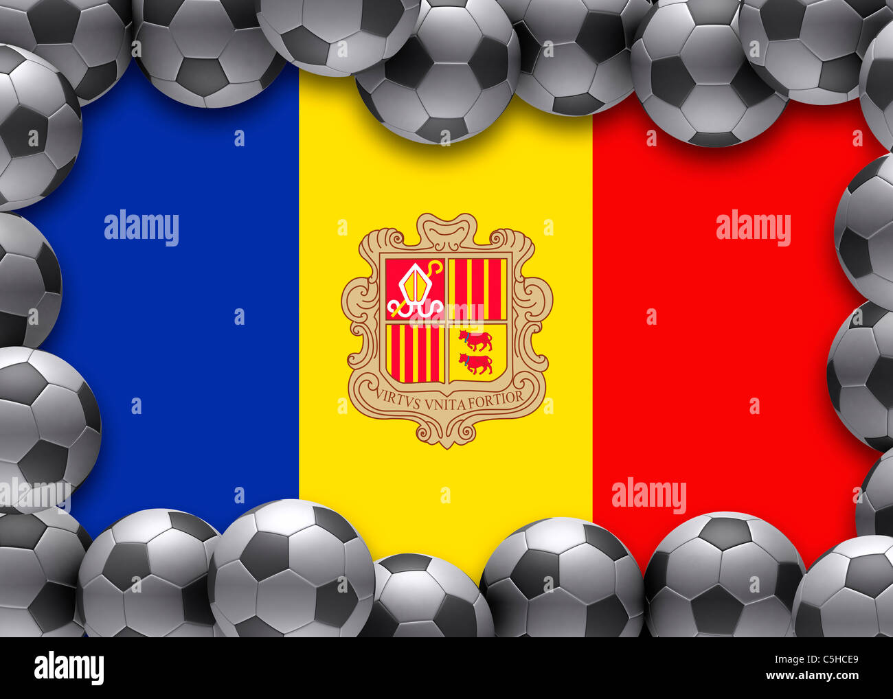 Flag of Andorra football soccer Stock Photo - Alamy