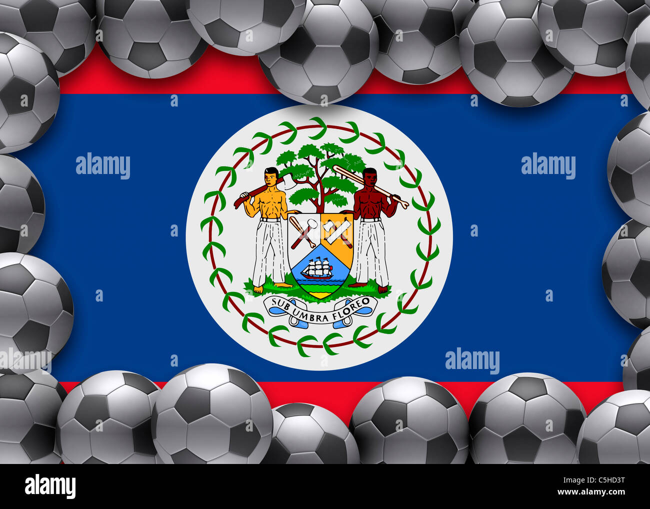 Flag of Belize football soccer Stock Photo - Alamy