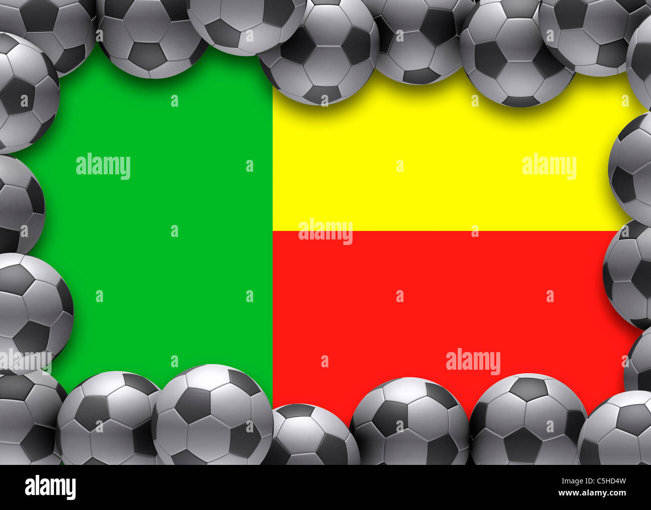 Flag of Benin football soccer Stock Photo - Alamy