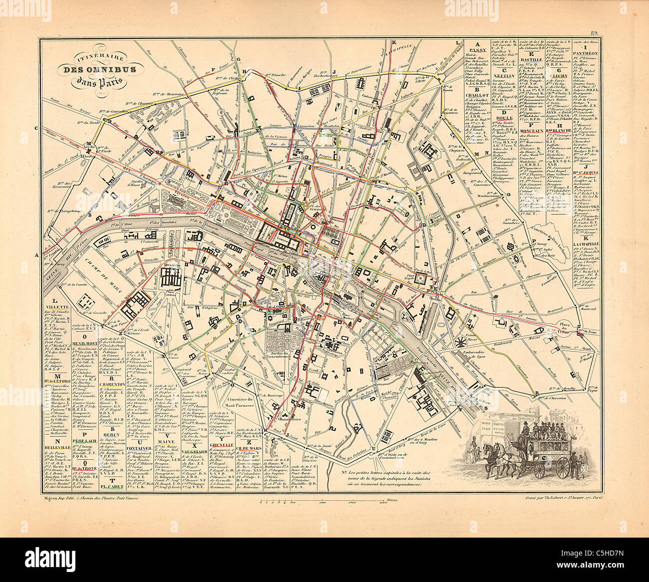 Paris map 19th century hi-res stock photography and images - Alamy