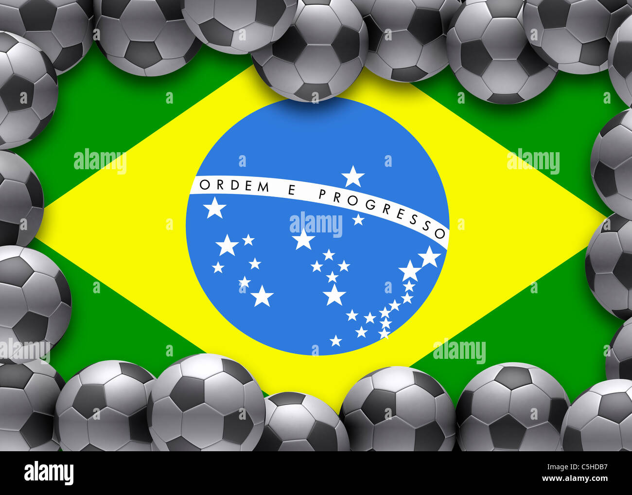 Flag of Brazil football soccer Stock Photo - Alamy