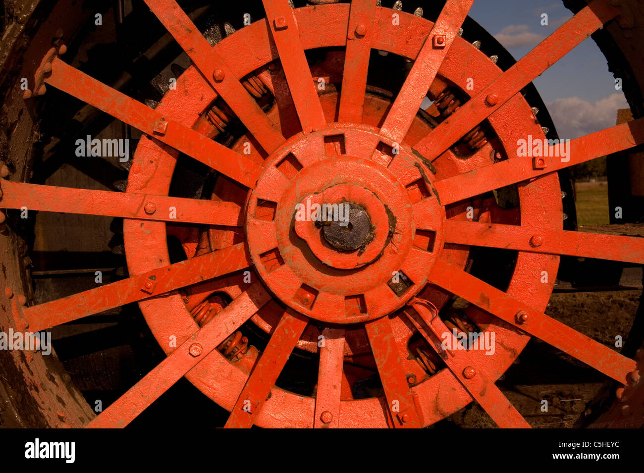 red steel wheel spokes Stock Photo - Alamy