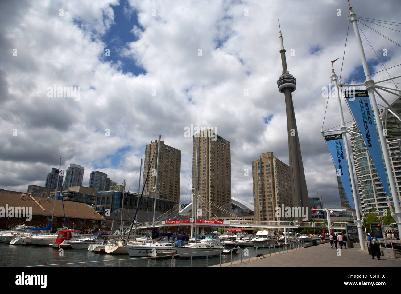 harbourfront centre marina and downtown toronto skyline ontario canada ...