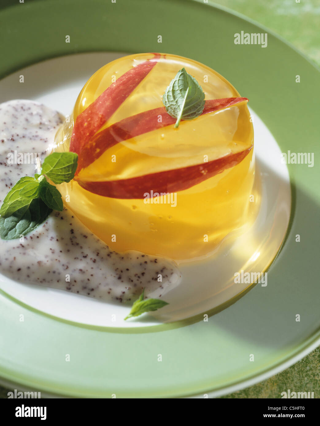 Apple - mint jelly with poppy sauce Stock Photo - Alamy