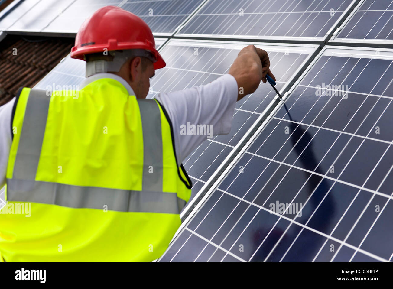 UK Solar Installation Stock Photo - Alamy