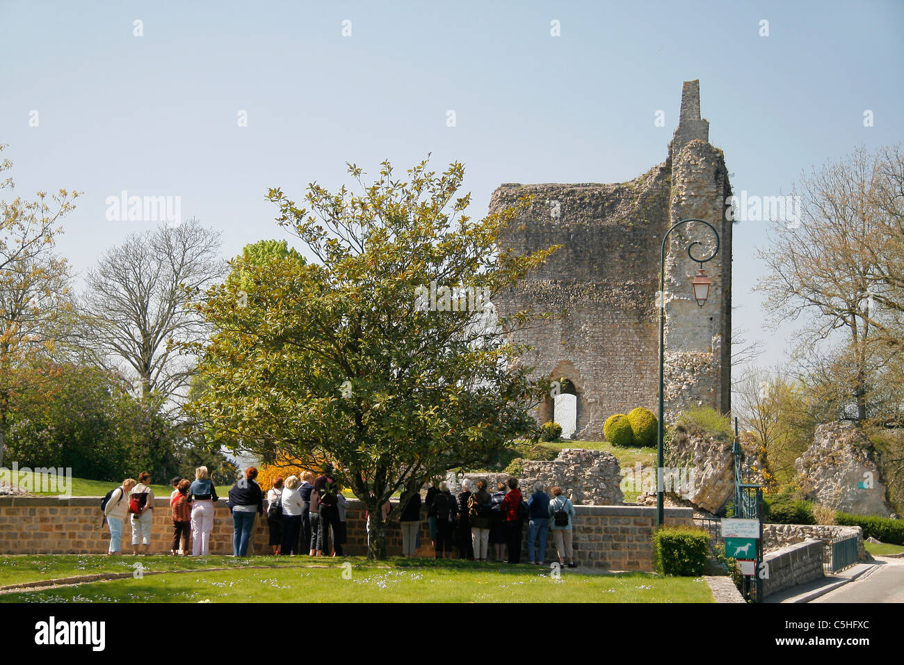 Guided tour of Castle Domfront, Orne, Lower-Normandy, France Stock ...