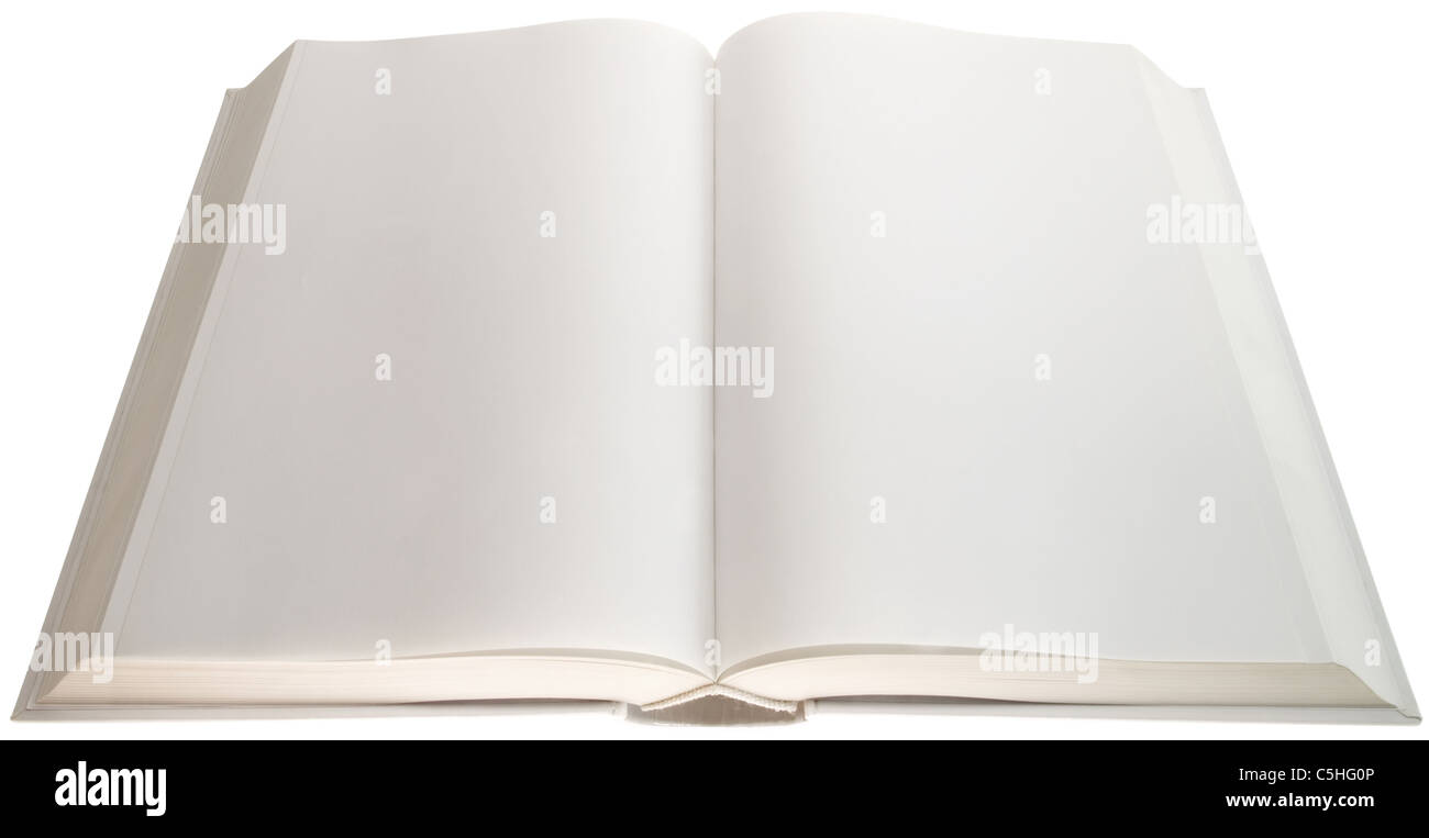Open white book with empty pages isolated with clipping path Stock ...