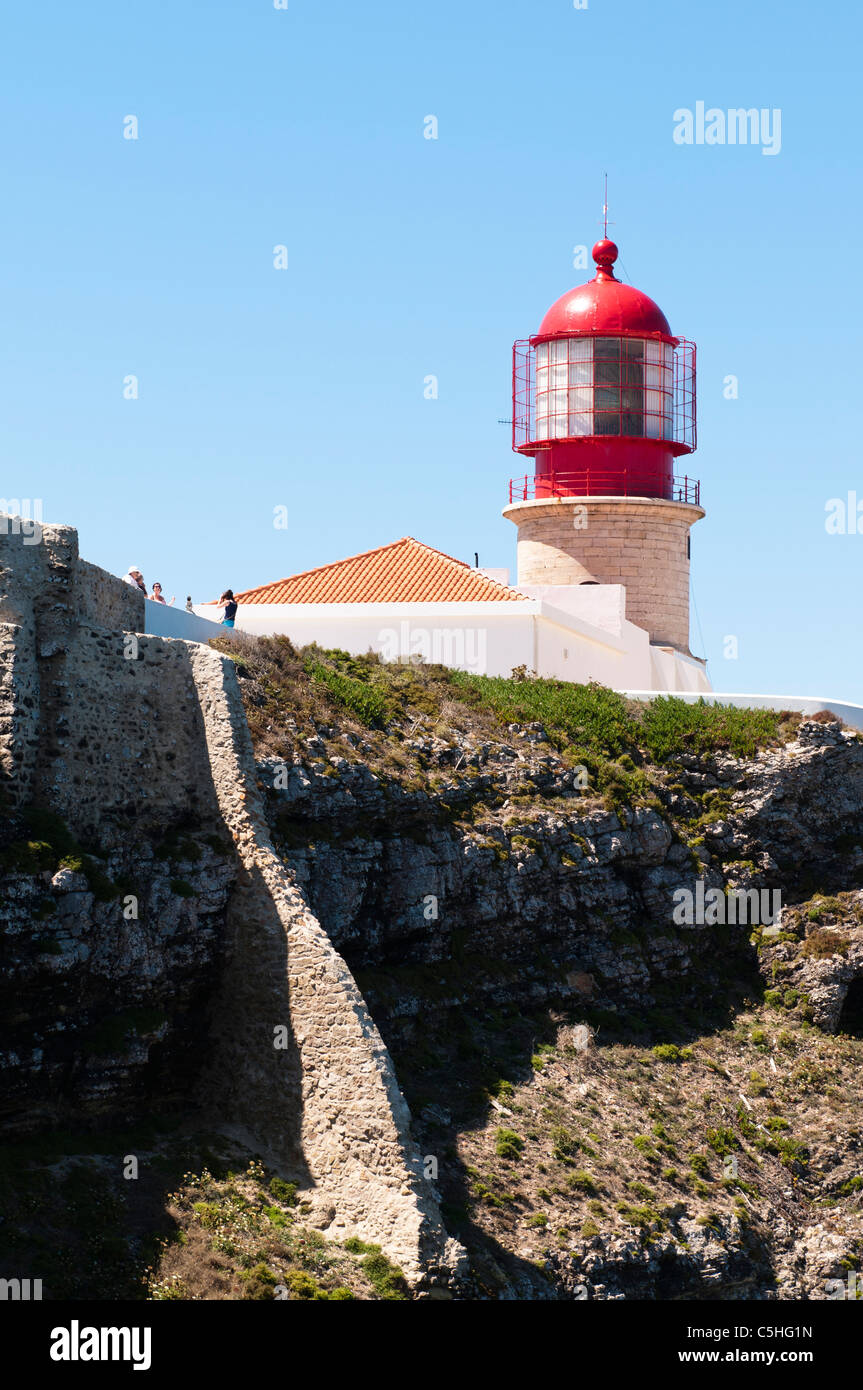 Lighthouse on Cabo de Sao Vicente, Sagres, Algarve, Portugal Stock ...
