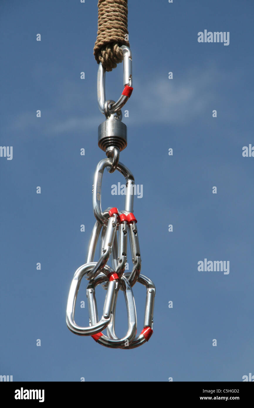 carabiners with rigging Stock Photo - Alamy