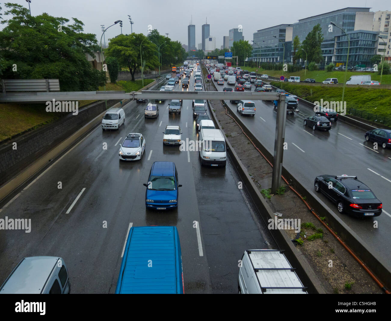 Paris, France, Highway Traffic on Outside Ring Road, the Peripherique ...