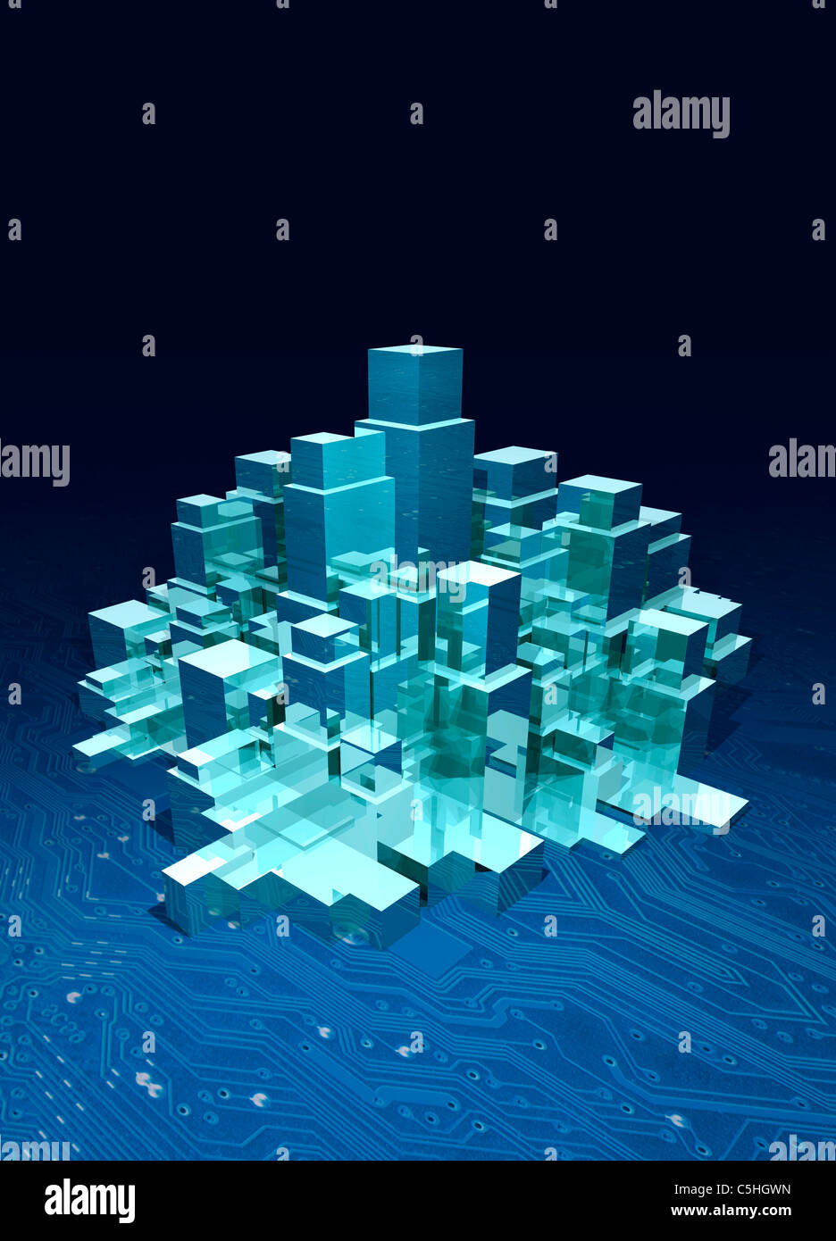 Computerised city, conceptual artwork Stock Photo - Alamy