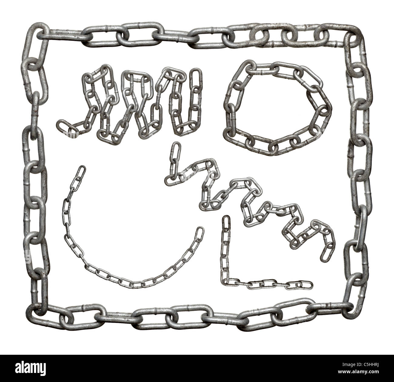 Broken shackle and chain Cut Out Stock Images & Pictures - Alamy