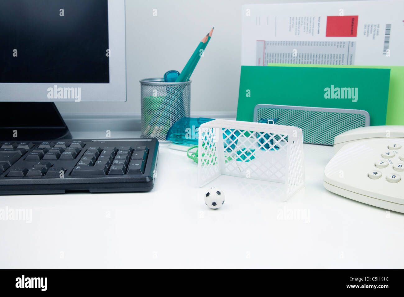 Table top Football on a office desk Stock Photo - Alamy