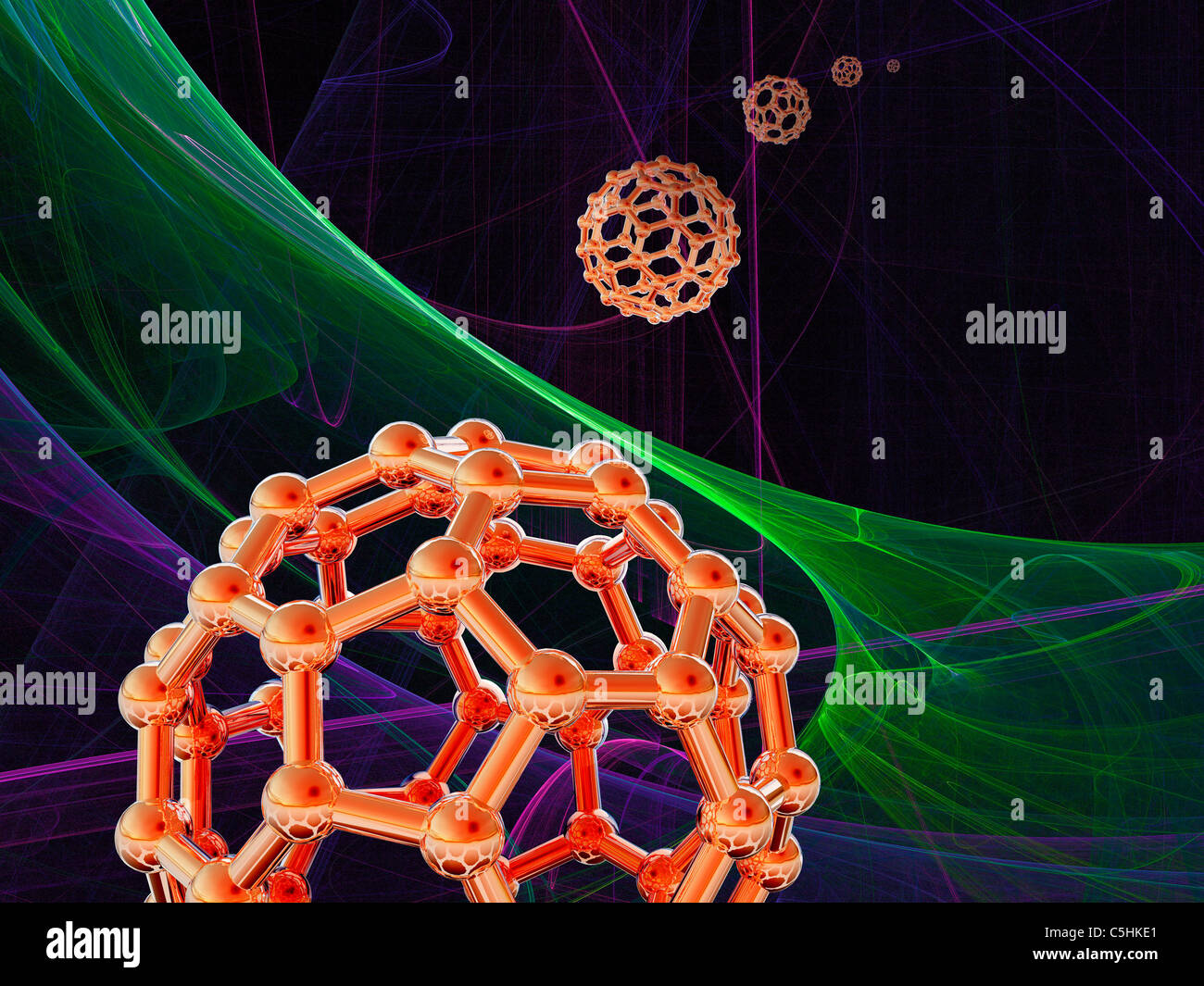 Buckyball molecules, artwork Stock Photo - Alamy