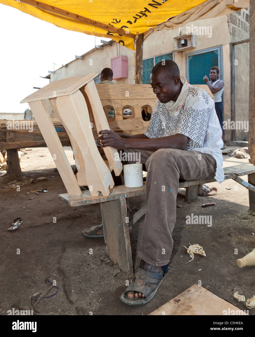 A carpenter working on a coffin. Accra, Ghana Stock Photo - Alamy