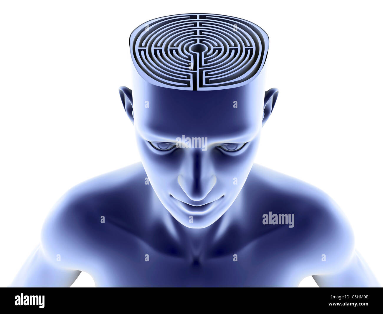 Head with maze Stock Photo - Alamy