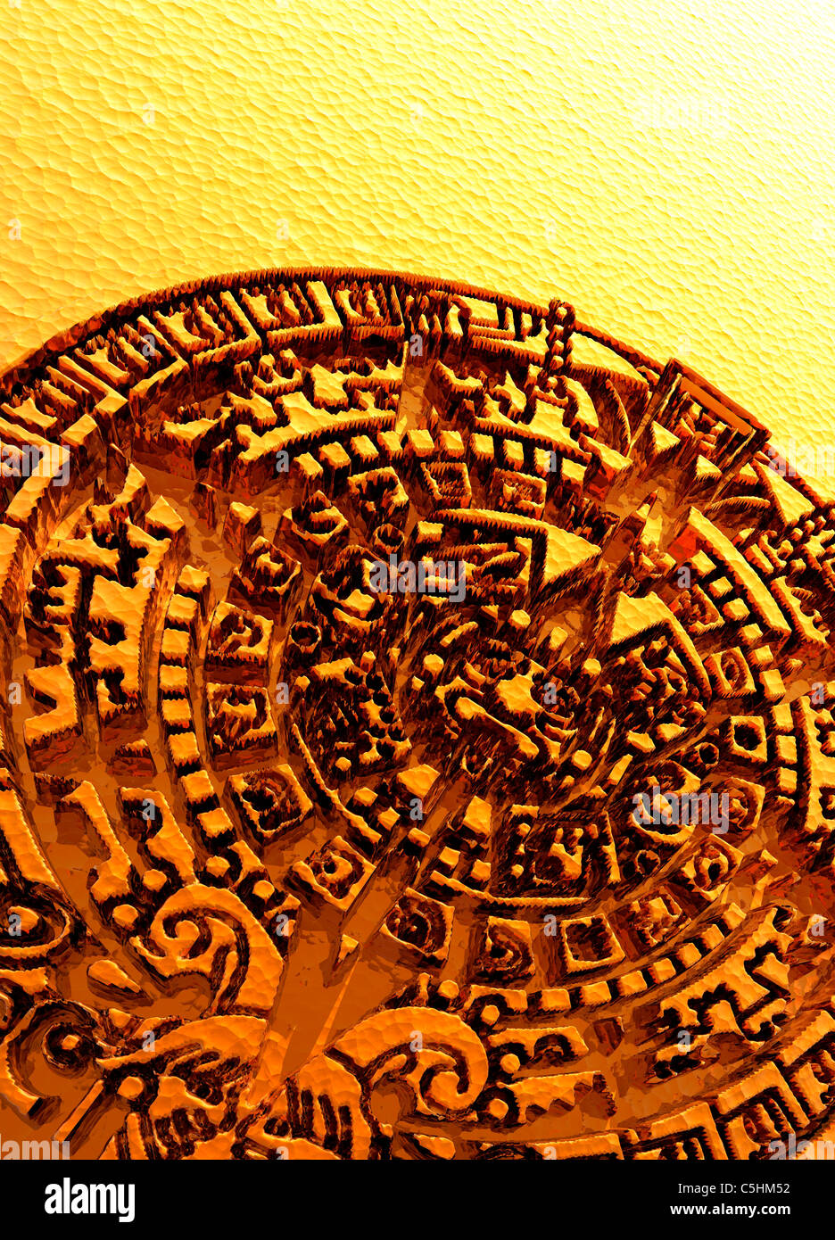 Aztec Sun Stone, artwork Stock Photo - Alamy