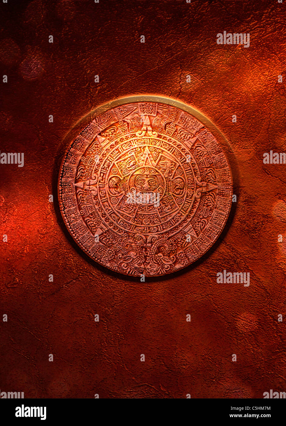 Aztec Sun Stone, artwork Stock Photo - Alamy