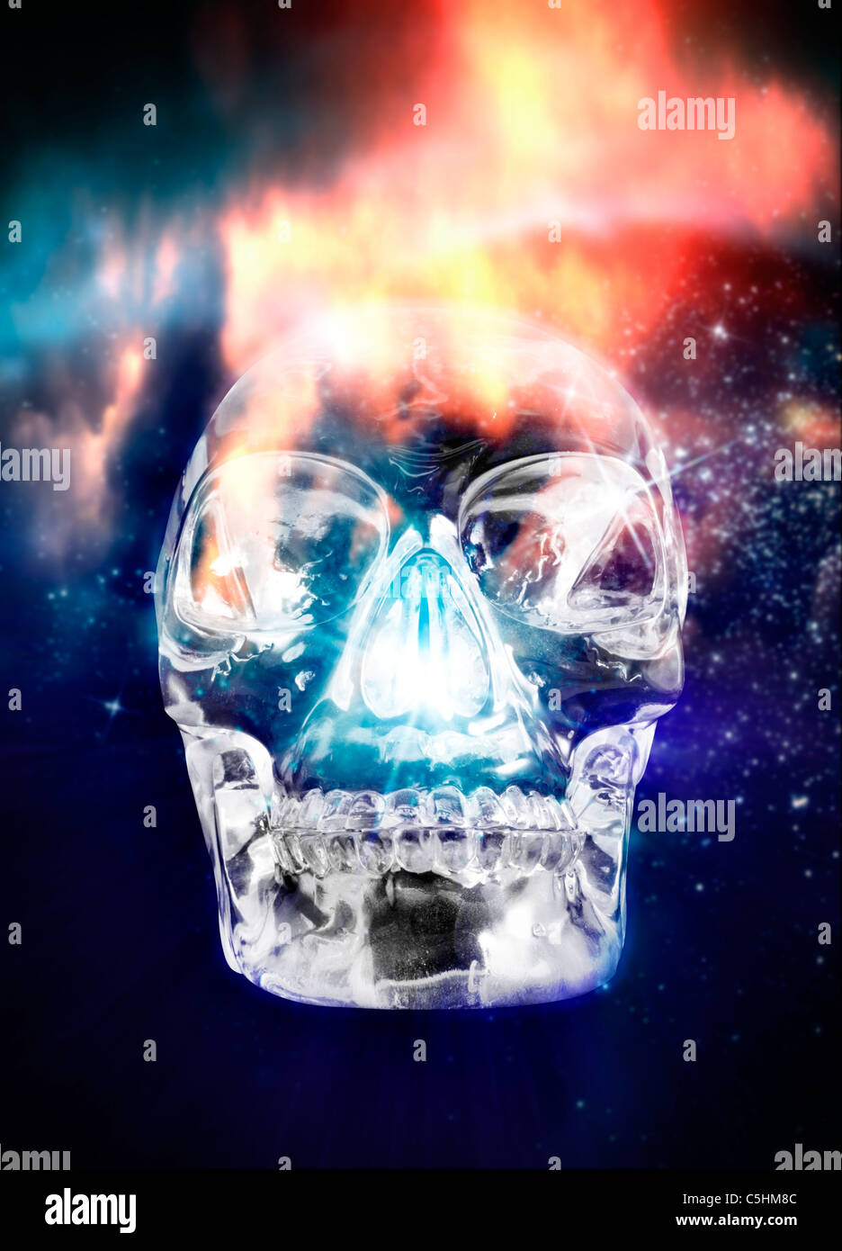 Fire skull drawing flames hi-res stock photography and images - Alamy