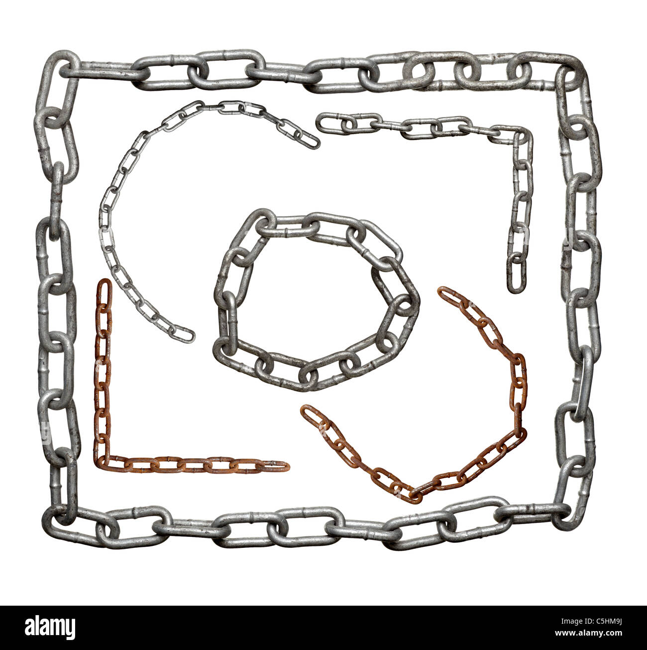 Broken shackle and chain Cut Out Stock Images & Pictures - Alamy