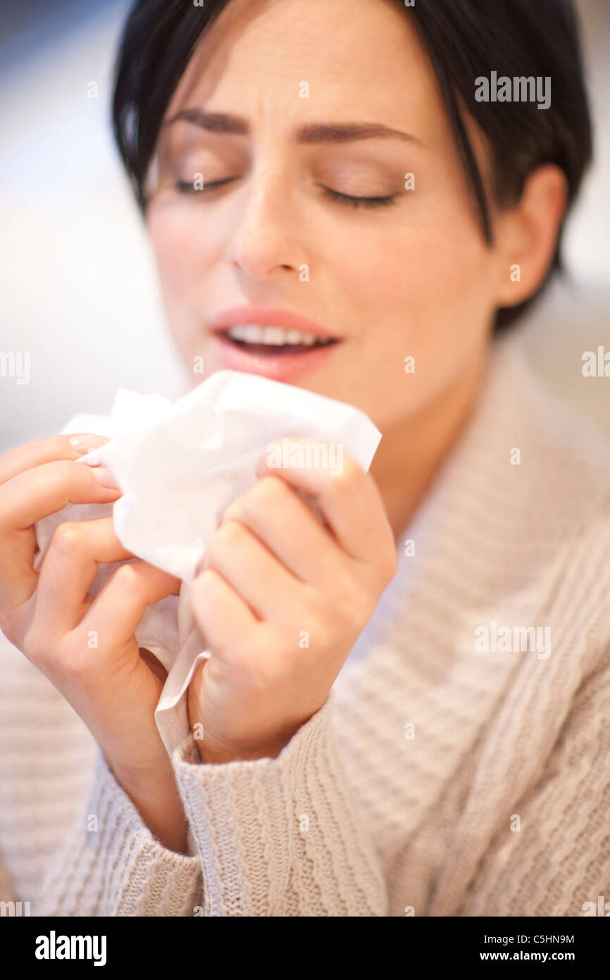 Woman Sneezes High Resolution Stock Photography and Images - Alamy
