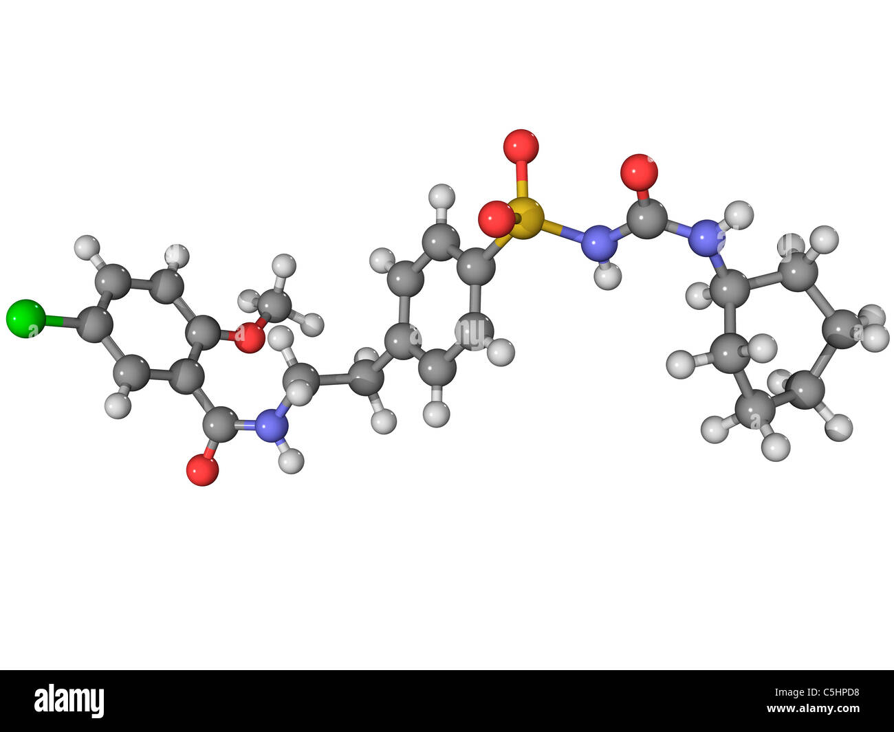 Glibenclamide diabetes drug molecule Stock Photo - Alamy