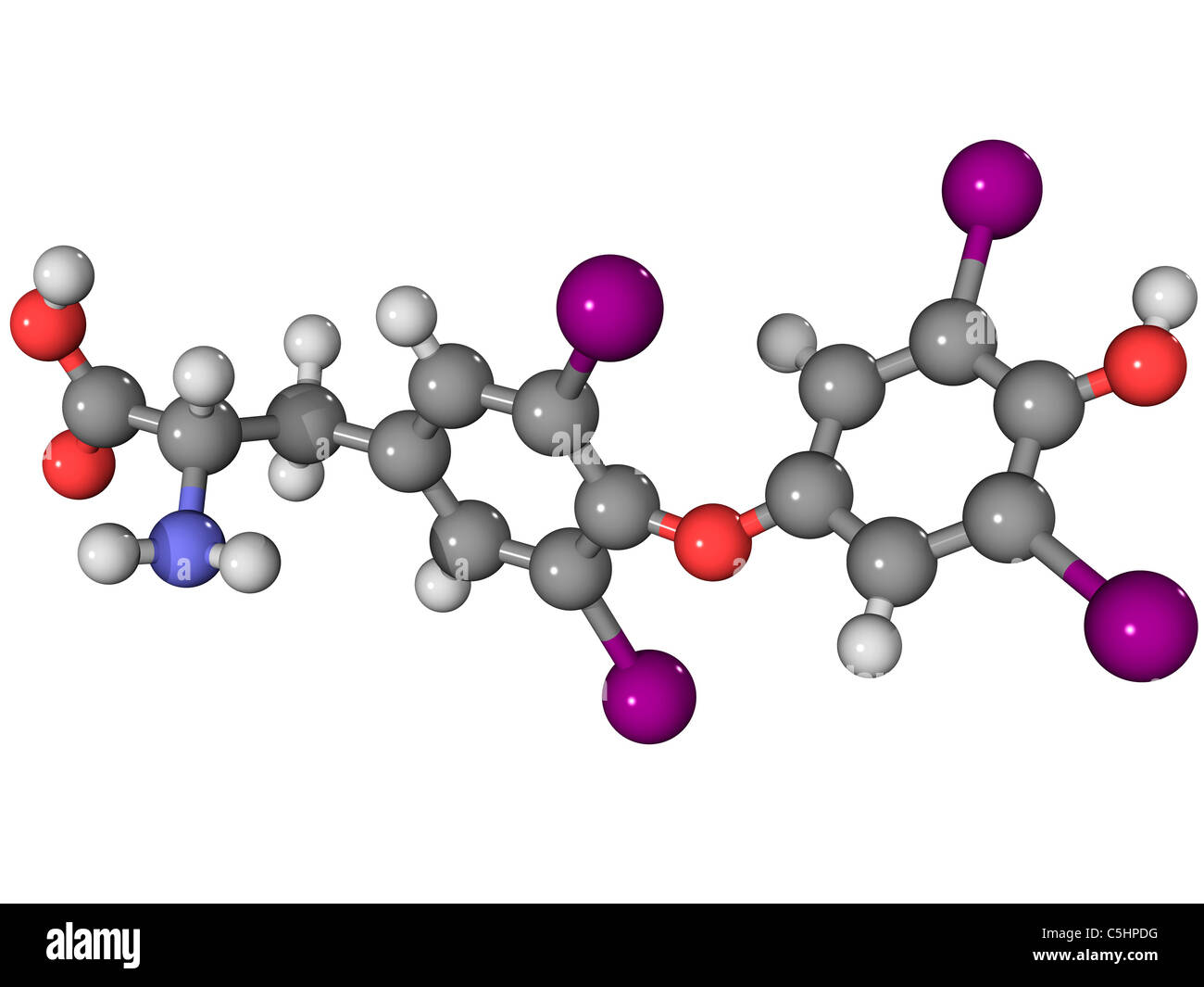Synthetic thyroid hormone molecule Stock Photo - Alamy