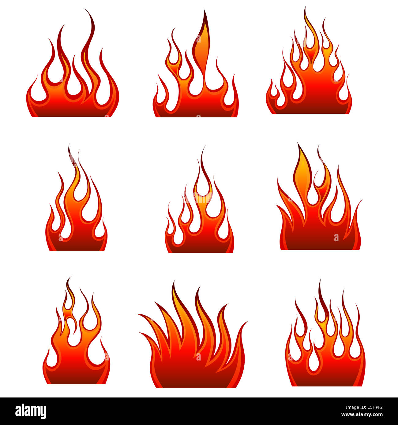 Set of fire vector icons for design use Stock Photo - Alamy
