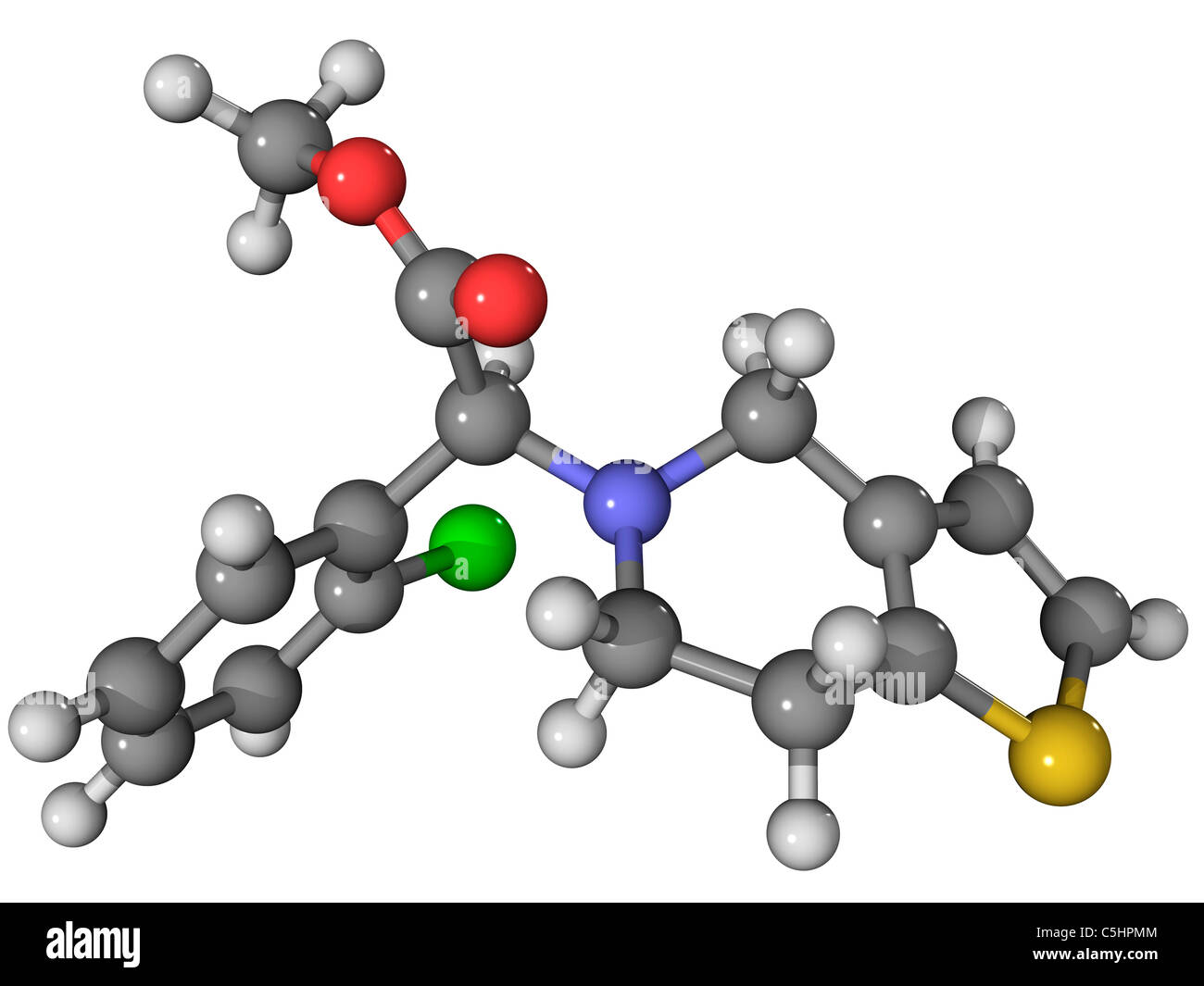 Clopidogre anti-clotting drug molecule Stock Photo - Alamy