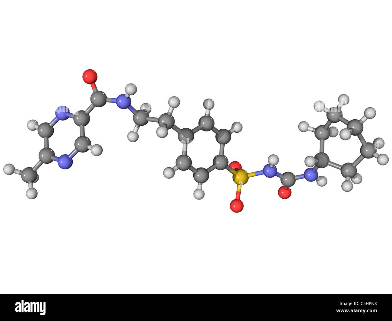 Glipizide diabetes drug molecule Stock Photo - Alamy
